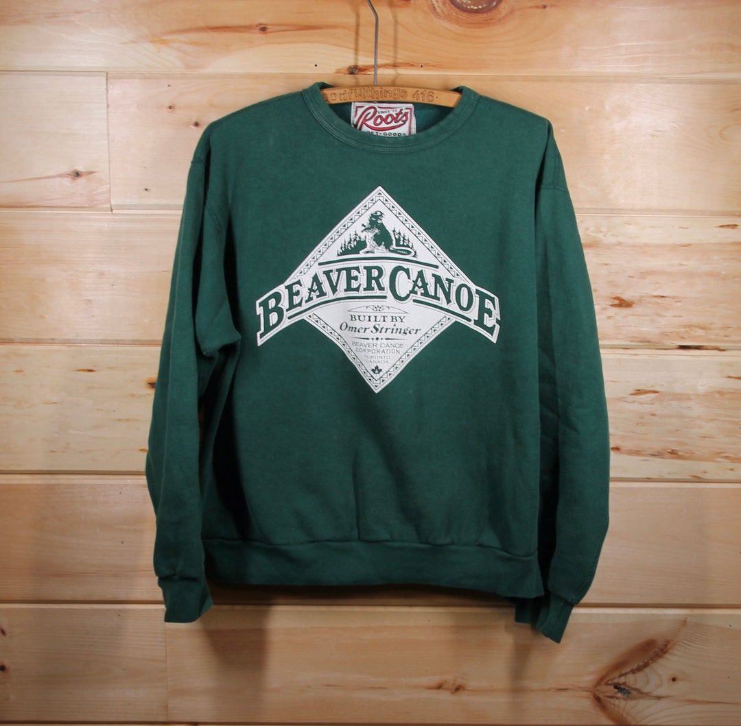 Vintage Beaver Canoe Algonquin Park Green Pullover Sweatshirt - Etsy