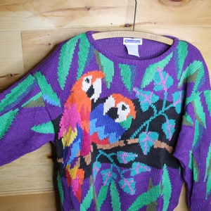 Vintage Women's Mariea Kim Parrot Nature Themed Purple - Etsy