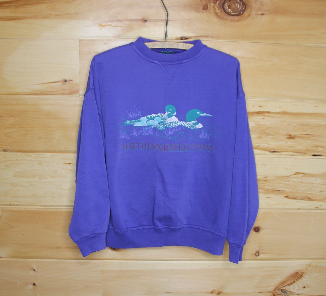 Vintage Northern Reflections Classic Loon Loons on Lake Purple Cottage ...