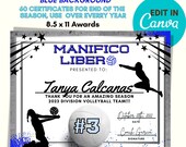 Editable Volleyball Award Certificates 60 Team Sports and - Etsy