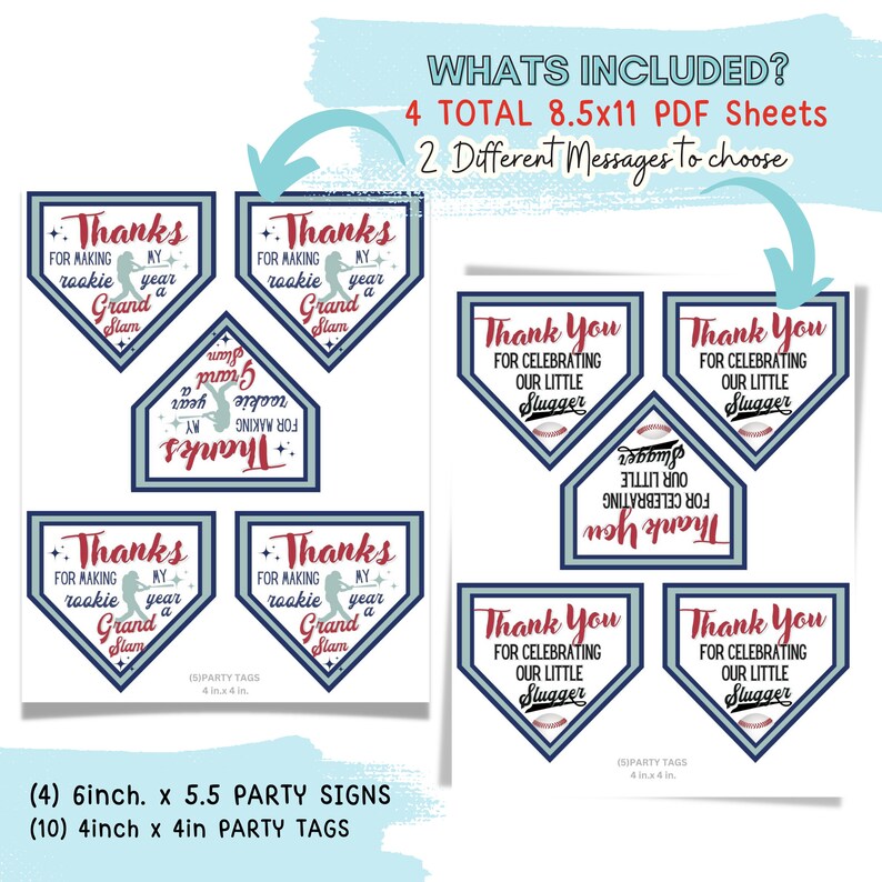 1st Birthday Baseball Party Tags, Baseball Birthday Party Favor Gift ...