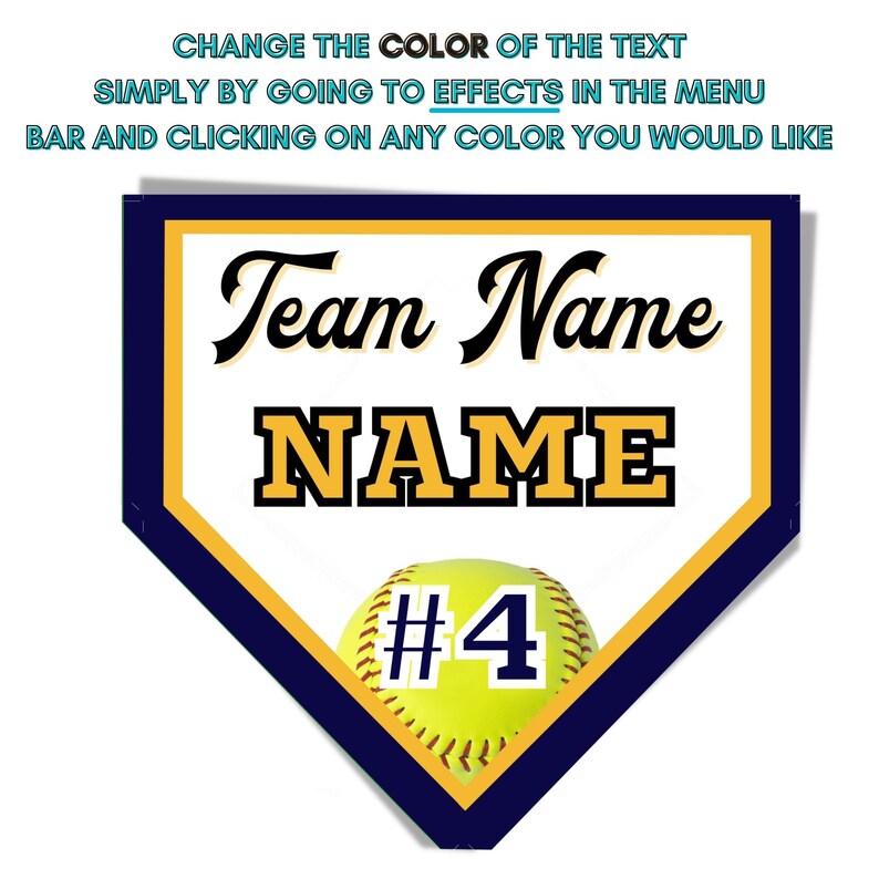 Softball Girls Banner Template, Team Pennants, Navy Blue & Gold ...