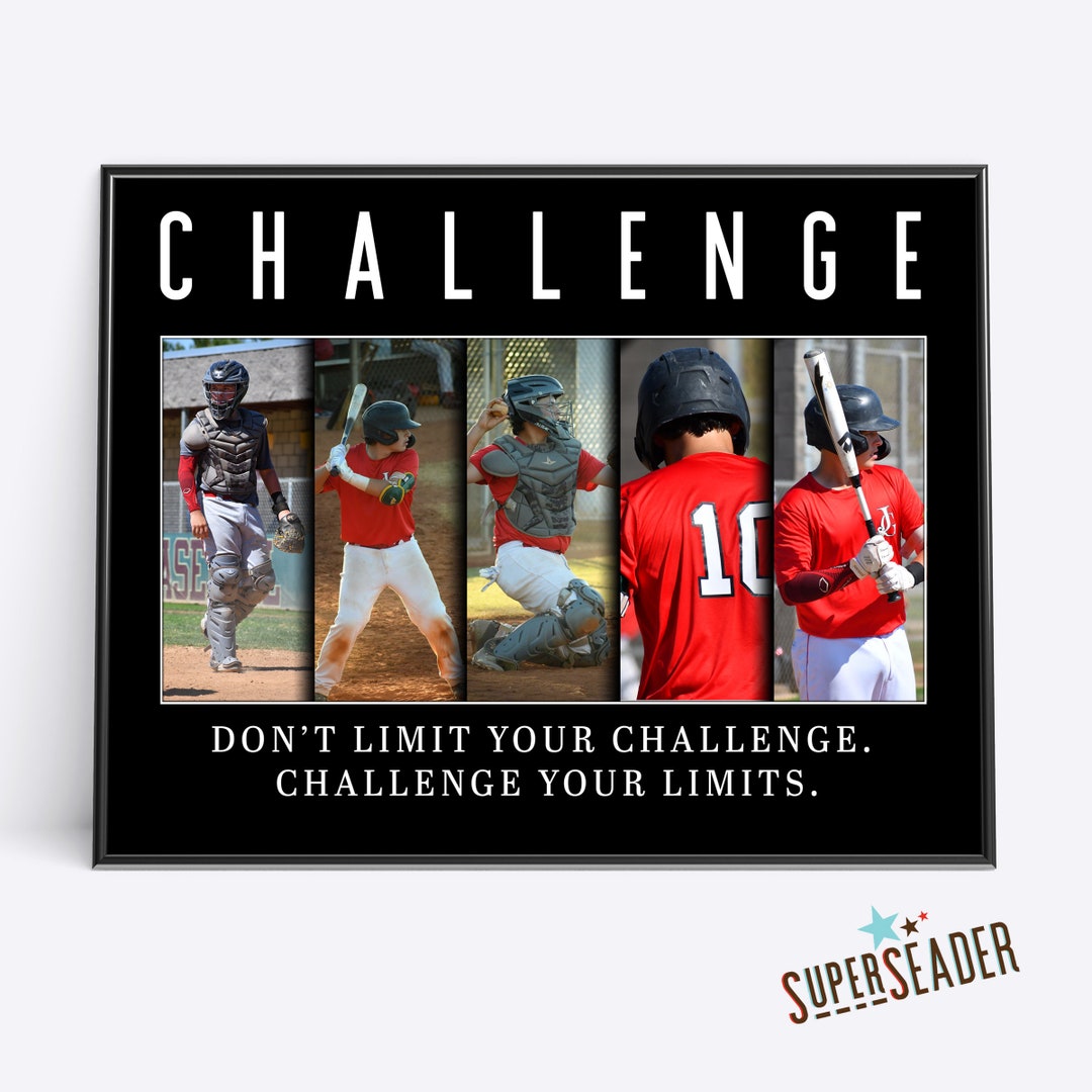 Motivational Collage Poster With Challenge Quote Sports Poster - Etsy