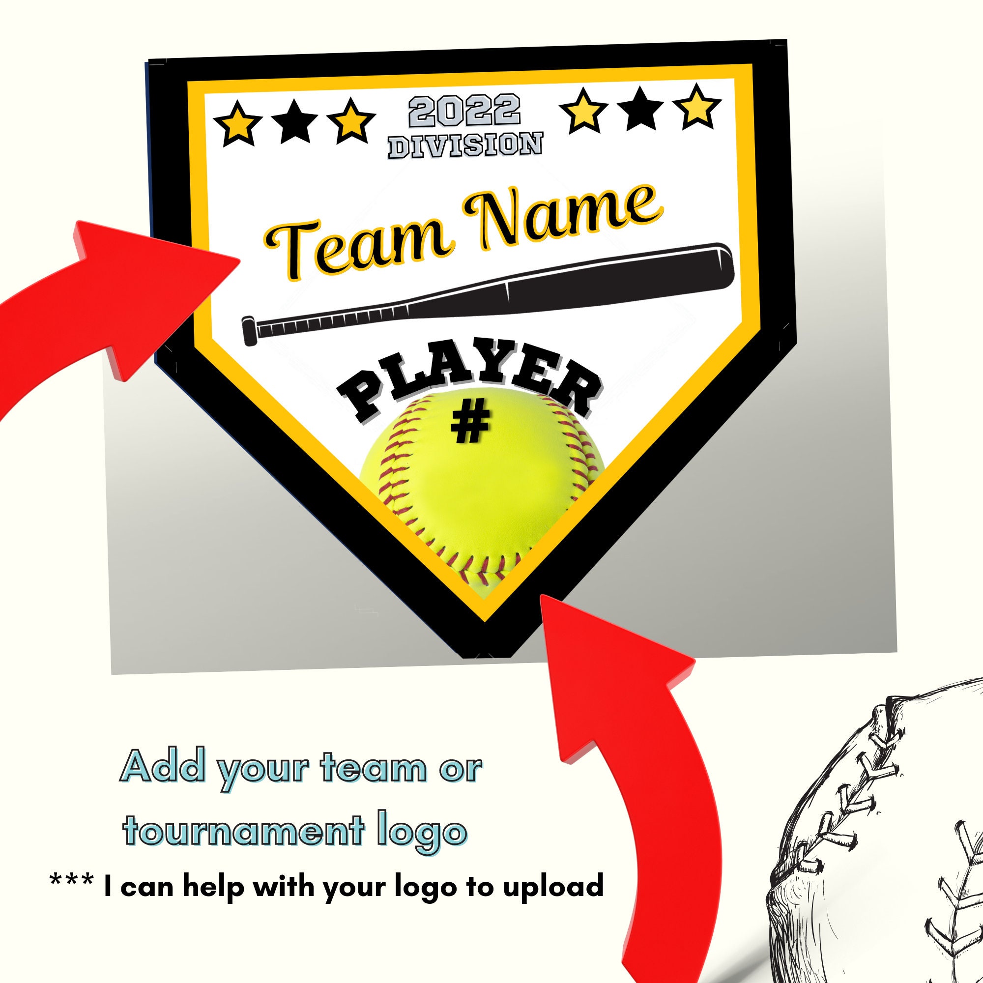 Softball Girls Banner Template, Team Pennants, Personalize for Any ...