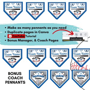 Printable Baseball Pennant Banner, Team Sports, Blue & Grey ...