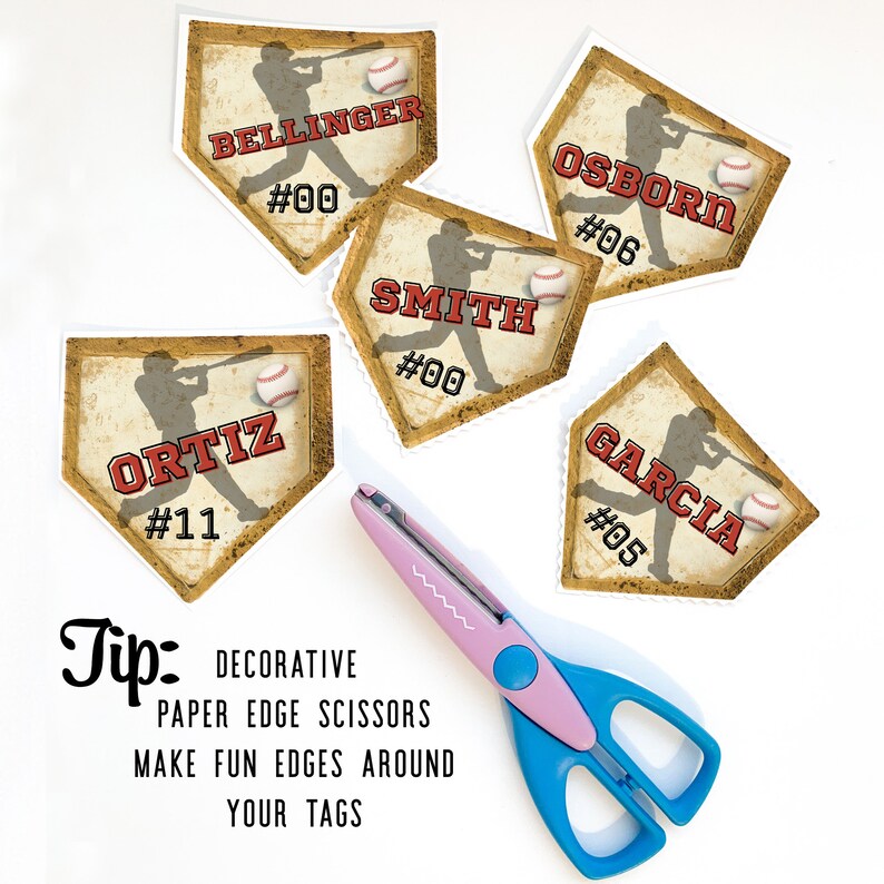 Baseball Team Party Printable Tags, Customizable & Editable Party ...
