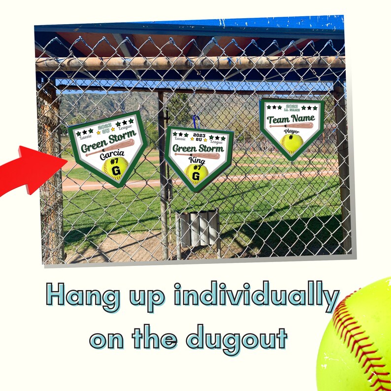 Softball Girls Banner Template Team Pennants GREEN & GREY - Etsy