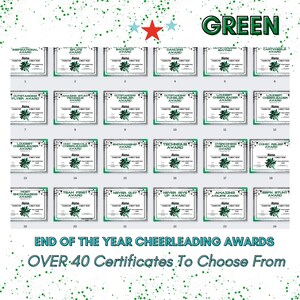 Cheerleading Award Certificates, for Team Moms and Coaches, Green ...