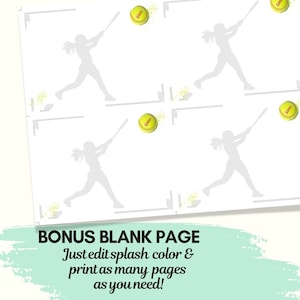 Editable Softball Note Card Template, Softball Notecards, Thank You ...