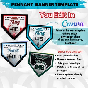 Volleyball Team Editable Pennant Banners, Volleyball Banner, High ...