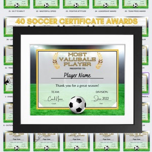 Soccer Award Editable Certificates, Printable Certificates, Team Sports ...