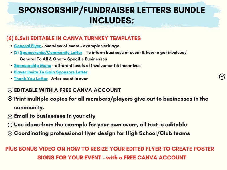 Event Sponsorship Package Bundle, Sponsorship Letter Donation Golf ...