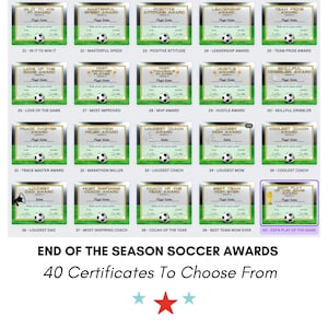 Soccer Award Editable Certificates, Printable Certificates, Team Sports ...