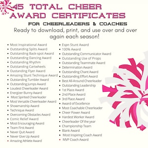 Cheerleading Award Certificates, Editable for Team Moms, Coaches, Team ...