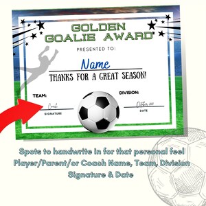 40 End of the Season Soccer Award Certificates for Team Moms, Coaches ...