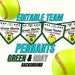 Softball Girls Banner Template, Team Pennants, GREEN & GREY Team, Just ...