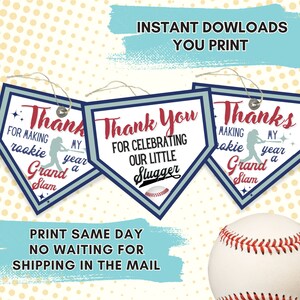 1st Birthday Baseball Party Tags, Baseball Birthday Party Favor Gift ...