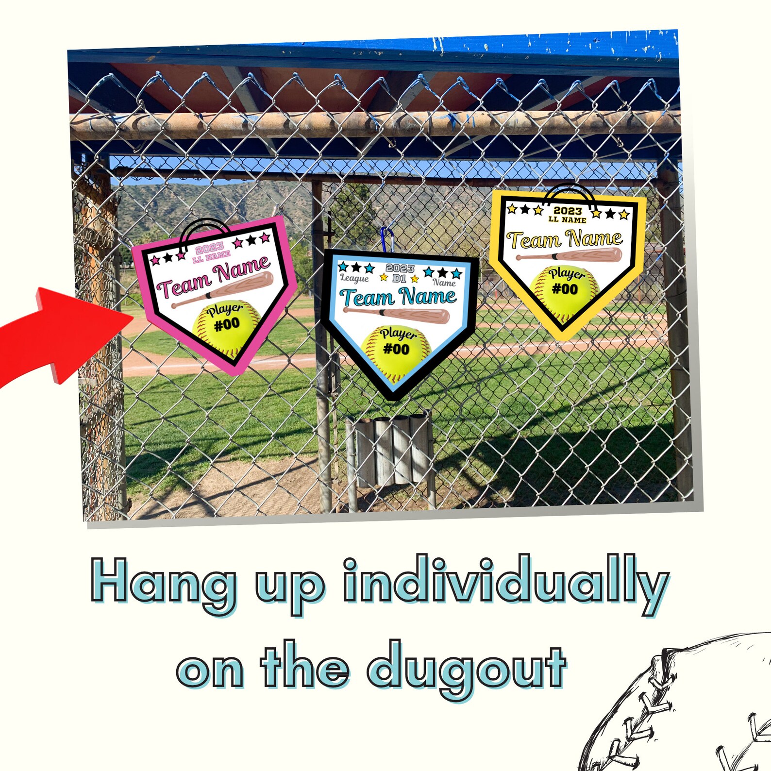 Softball Girls Banner Template, Team Pennants, Personalize for Any ...