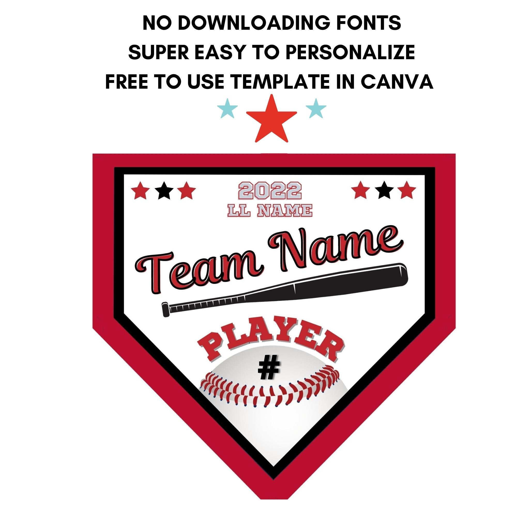 Baseball League Editable Pennant Banners Red & Black Team - Etsy