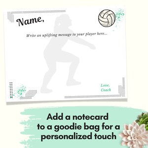 Editable Volleyball Note Card Template, Volleyball Notecards, Thank You ...