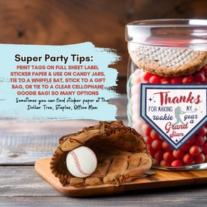 1st Birthday Baseball Party Tags, Baseball Birthday Party Favor Gift ...