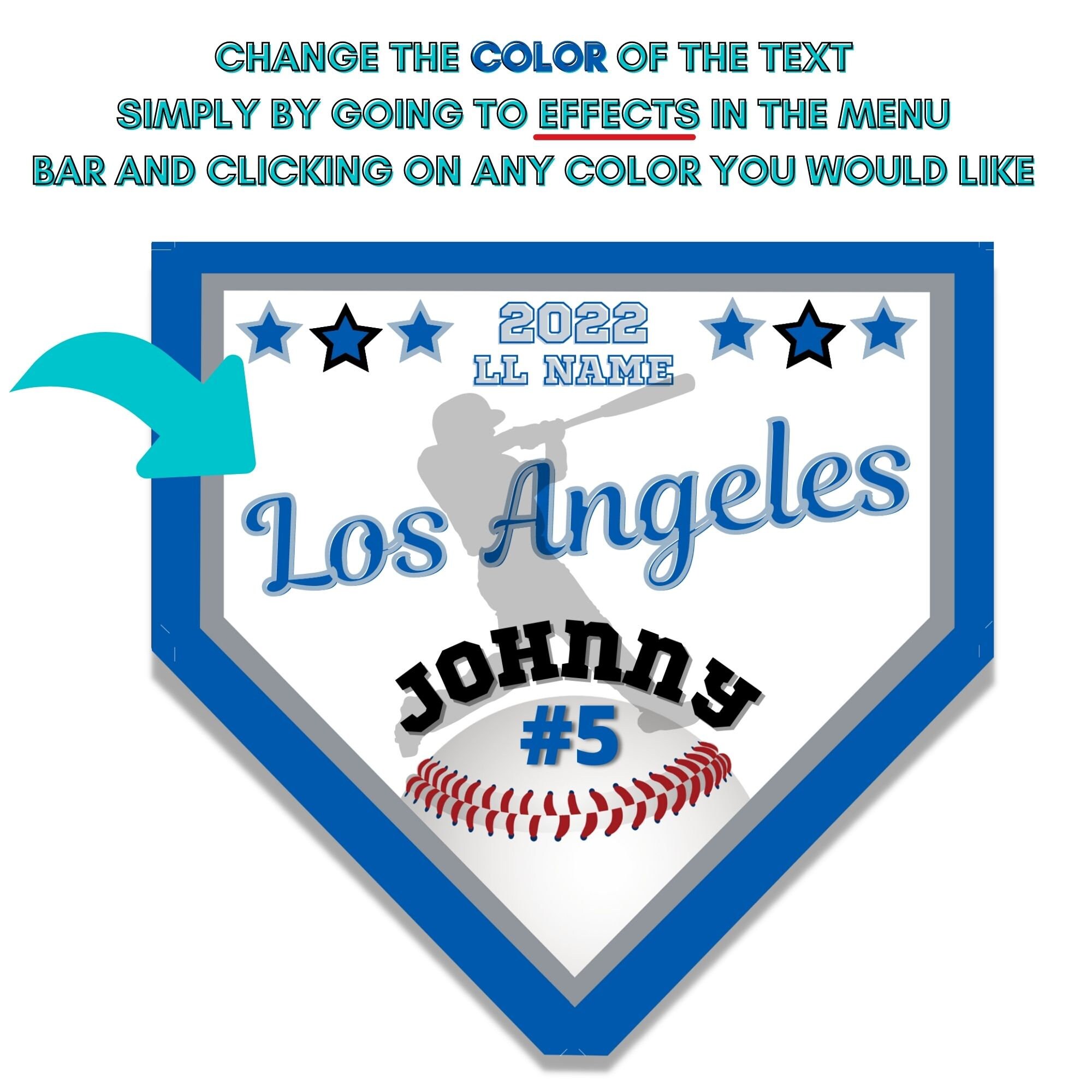 Printable Baseball Pennant Banner, Team Sports, Blue & Grey ...