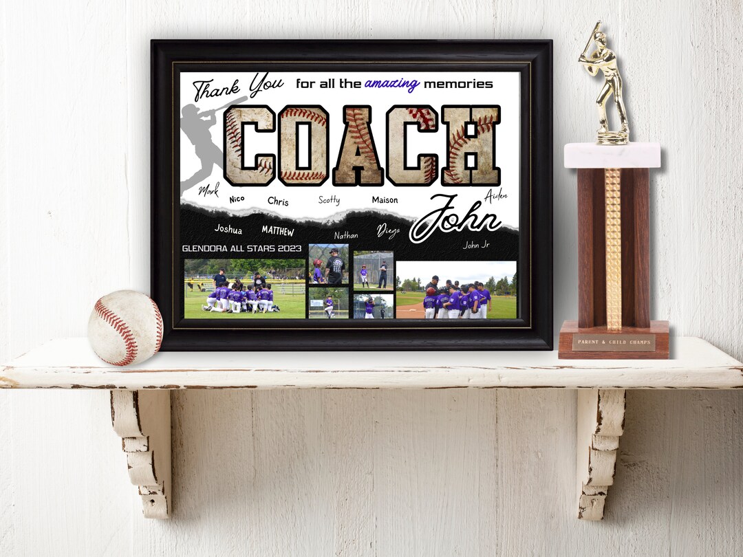 Thank You Coach Sports Photo Collage Canva Template, Personalized ...