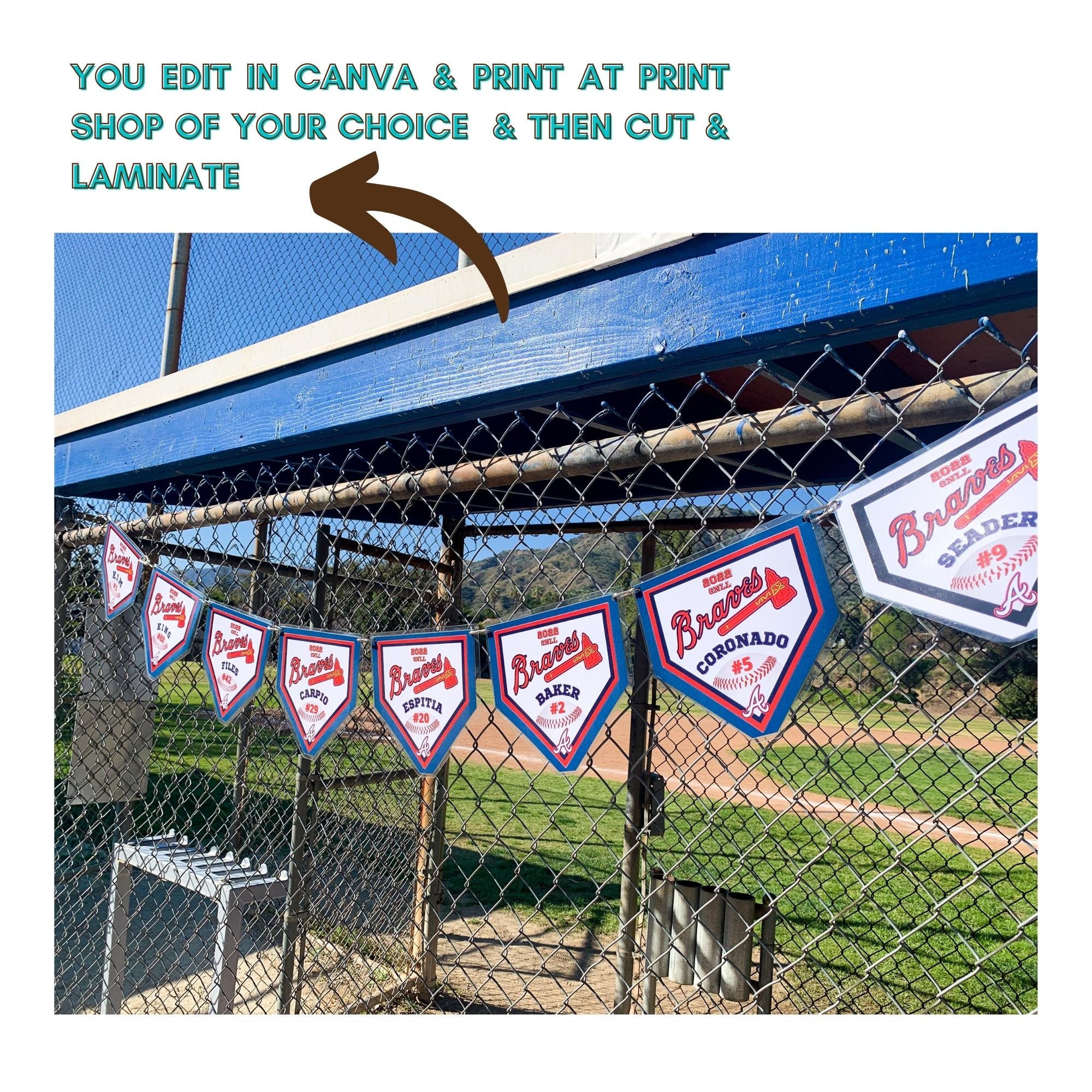 Baseball League Editable Pennant Banners Red & Black Team - Etsy