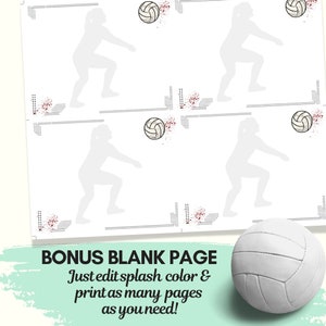 Editable Volleyball Note Card Template, Volleyball Notecards, Thank You ...