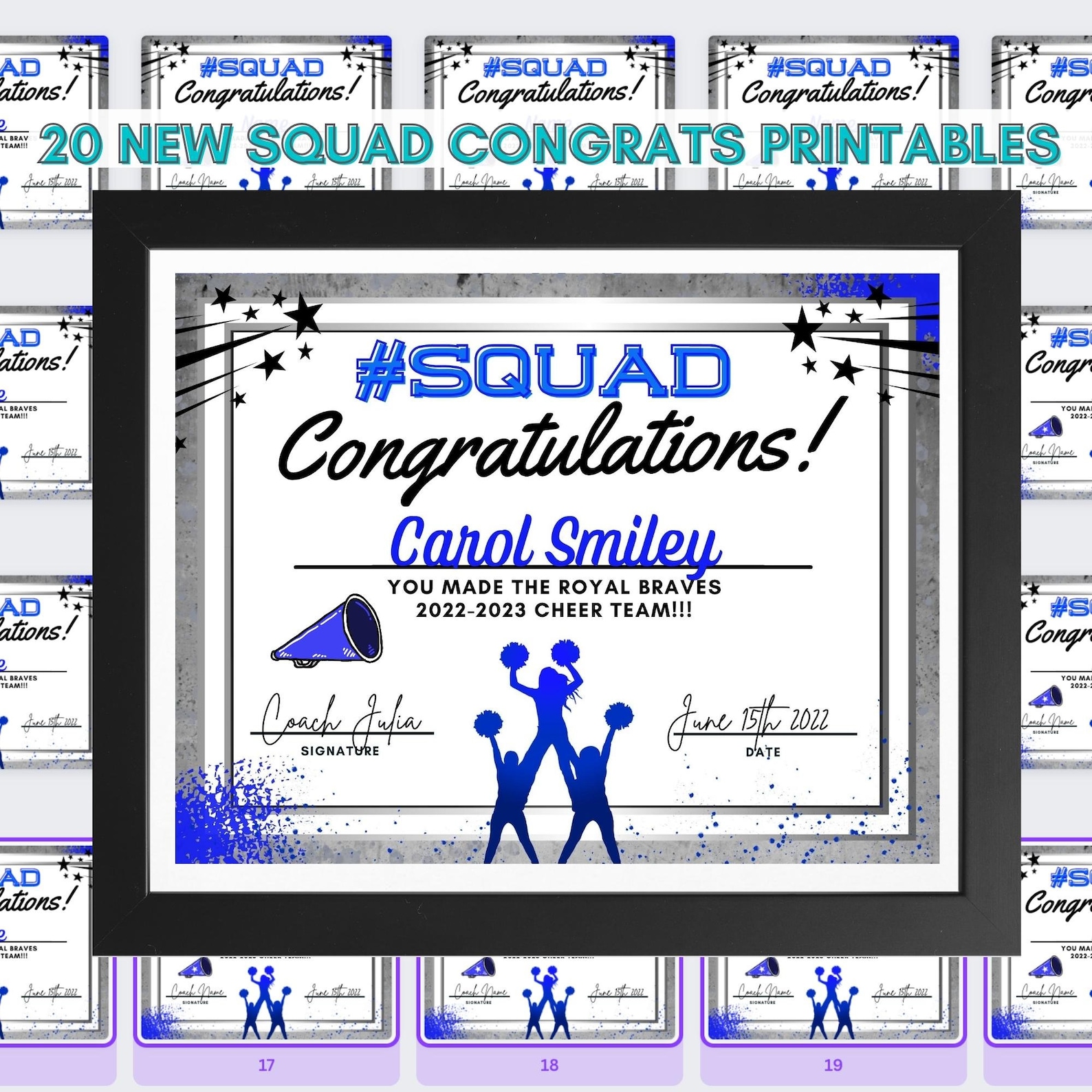 Congratulations You Made the Cheer Team Squad Printable Certificates ...