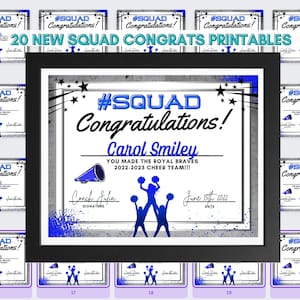 Congratulations You Made the Cheer Team Squad Printable Certificates ...