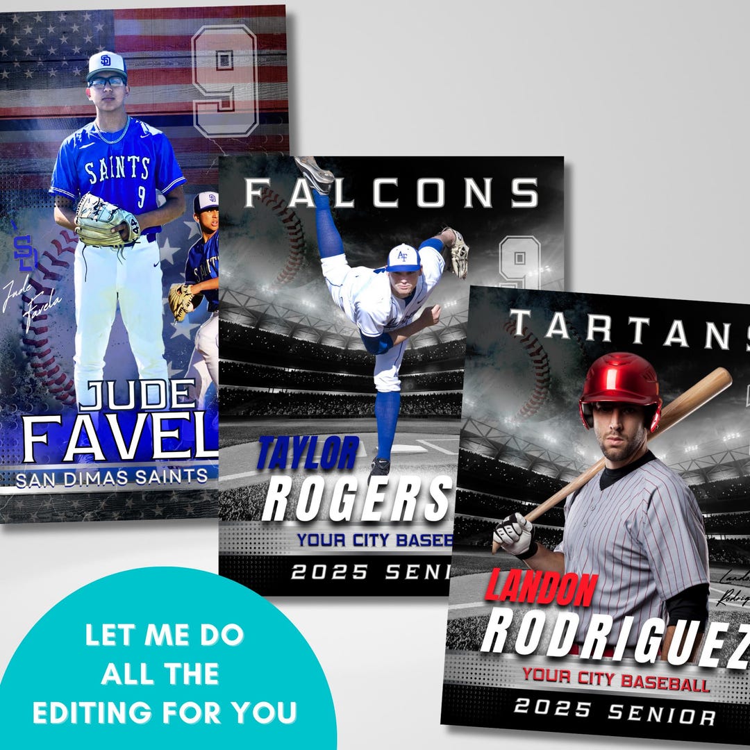 Baseball Poster Senior Night Banner, I Do All the Editing, Varsity Team ...