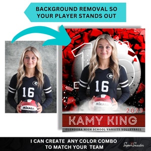 Senior Night Volleyball Poster Team Bundle, Custom Volleyball Sports ...