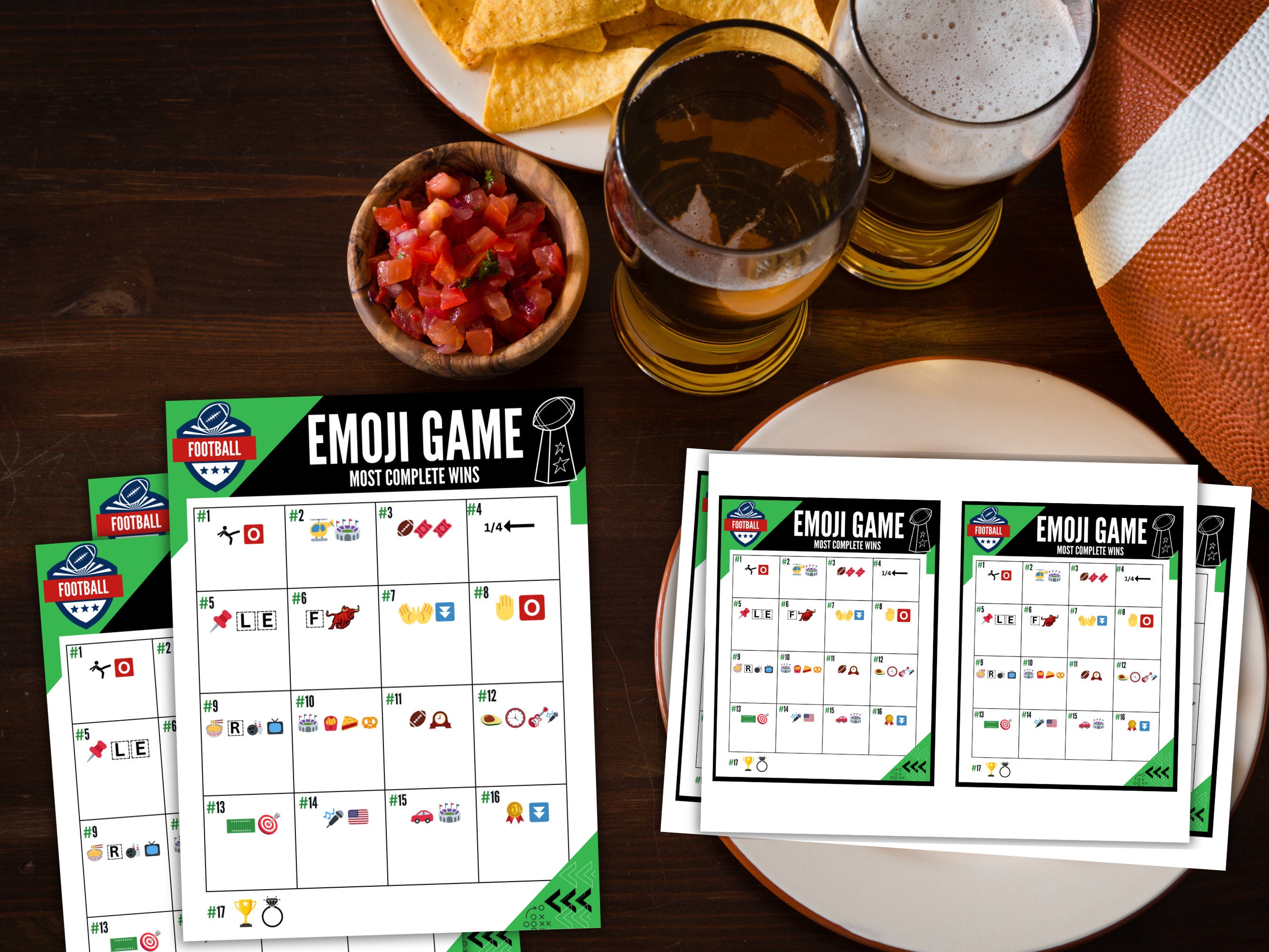 Football Party Games, Football Emoji Pictionary Game, Instant Printable ...