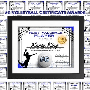 Editable Volleyball Award Certificates, 60 Team Sports and Achievement ...