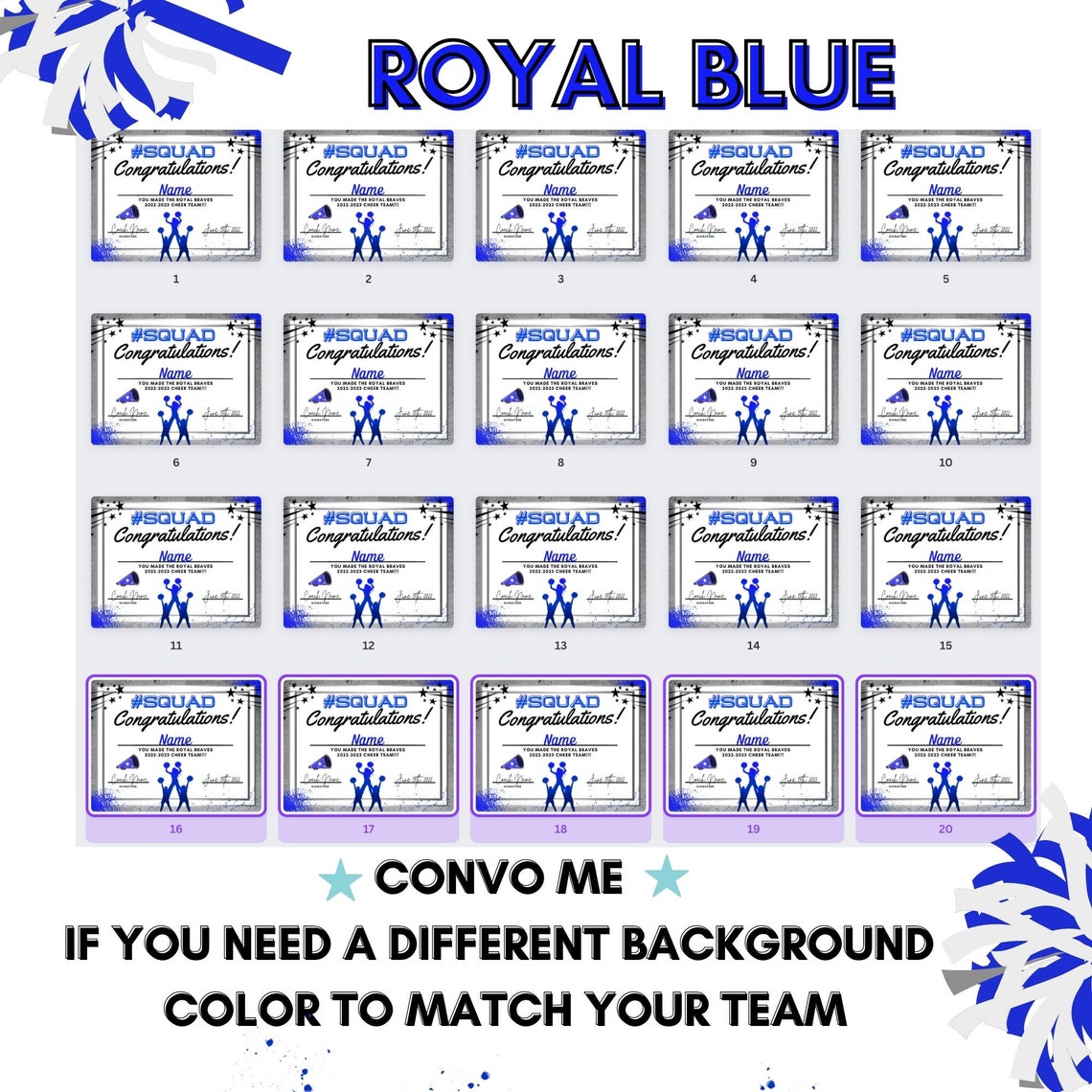 Congratulations You Made the Cheer Team Squad Printable Certificates ...