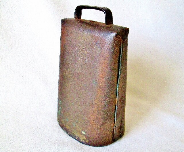Large Antique Hand-Forged Bronze Metal Cow Bell Agricultural | Etsy