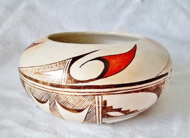 Signed Nancy Lewis Hopi Polychrome Pottery Bowl or Vase Circa - Etsy