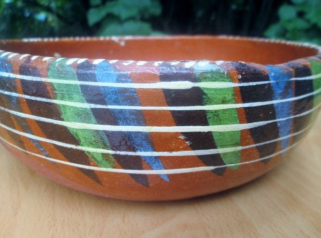 Vintage Redware Pottery Bowl With Handle From 1930s Mexico - Etsy