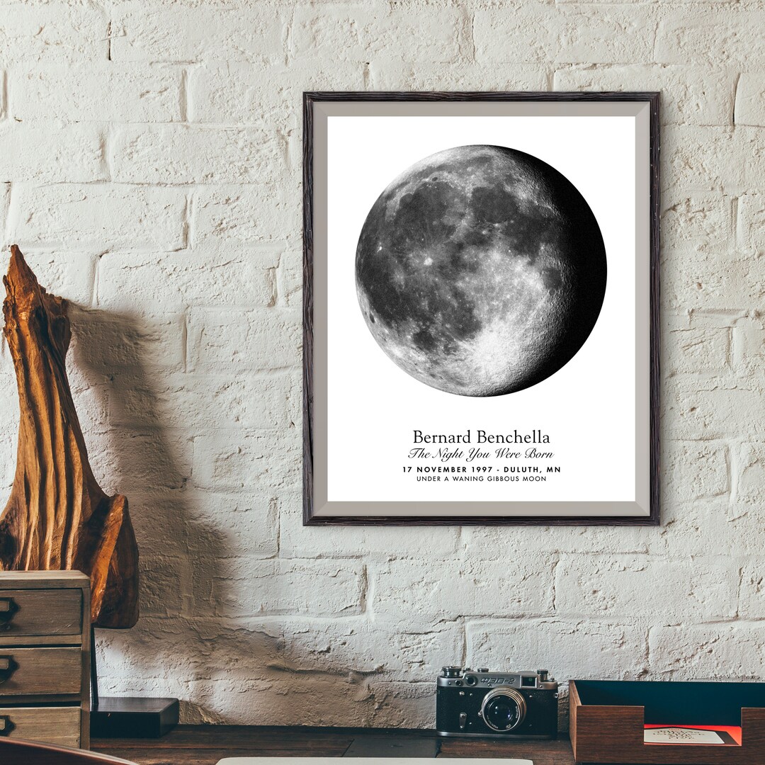 Personalised Moon Phase Print, Birth Date Print, Night Sky, Nursery ...