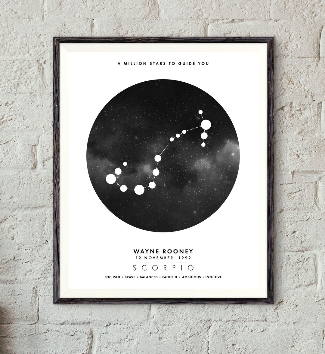 Scorpio Personalised Print, Zodiac, Astrology, Constellations, Star ...
