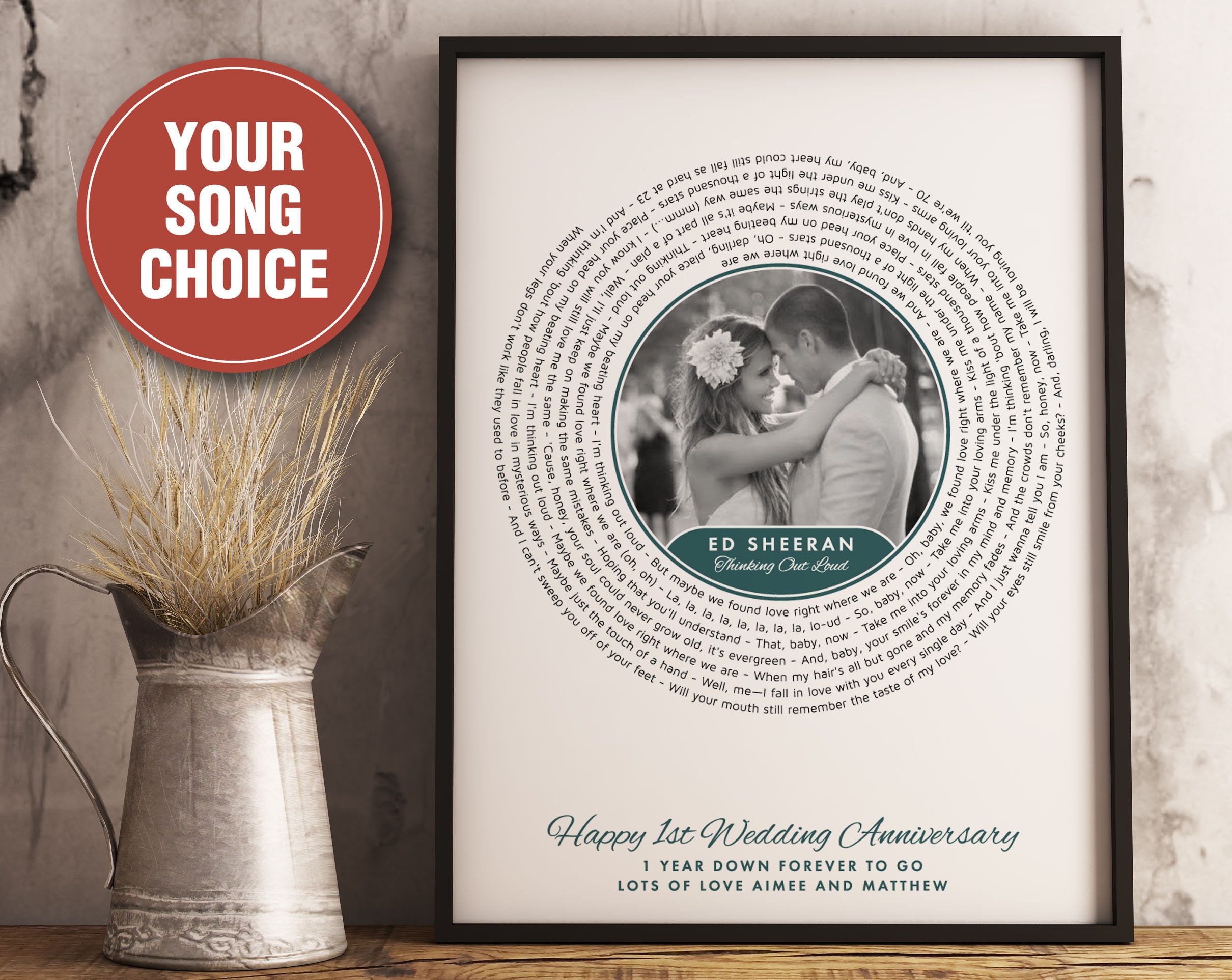 Personalised 1st Wedding Anniversary Gift Paper Wedding - Etsy