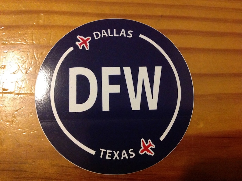 Dallas DFW Texas Souvenir Airport Sticker - Etsy