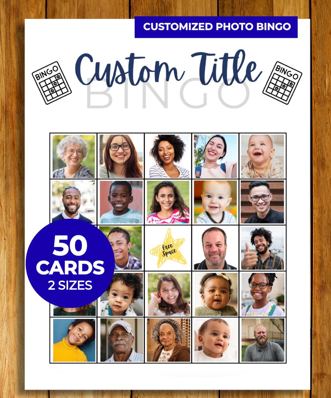 Custom Photo Bingo Game • Personalized Bingo Cards • Upload Your Photos ...