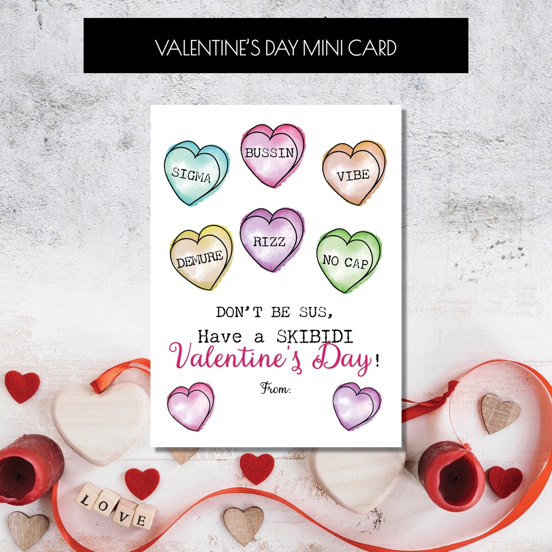 Slang Valentine's Day Cards for Kids, Funny Printable Classroom ...