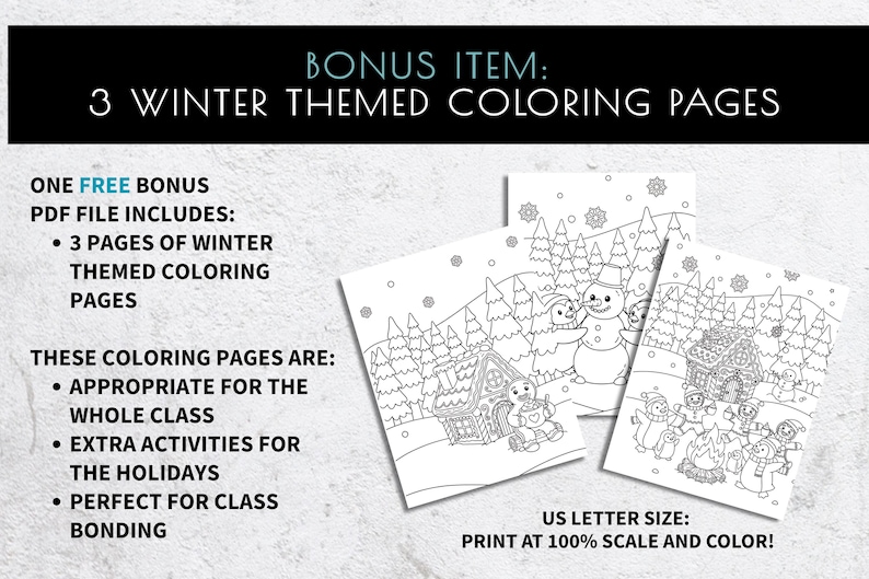 Classroom Bingo Game Holiday Activity, Winter Christmas Bingo Cards for ...