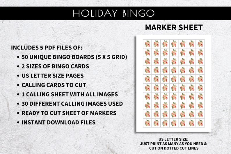 Classroom Bingo Game Holiday Activity, Winter Christmas Bingo Cards for ...