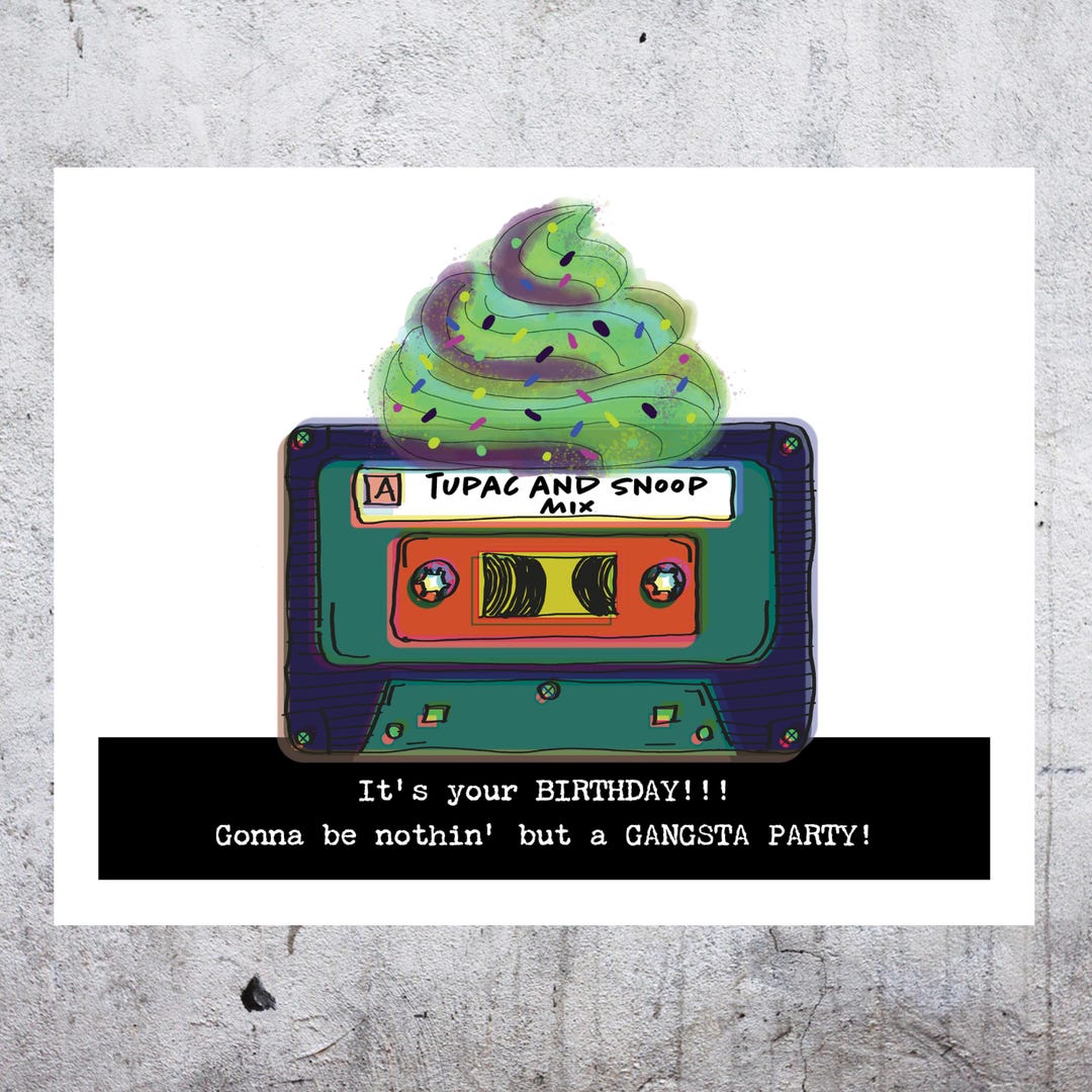 Gangsta Birthday Greeting Card birthday Card, Birthday Gift, Card Set ...