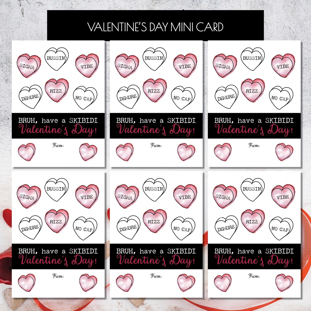 Slang Valentine's Day Cards for Kids, Funny Printable Classroom ...
