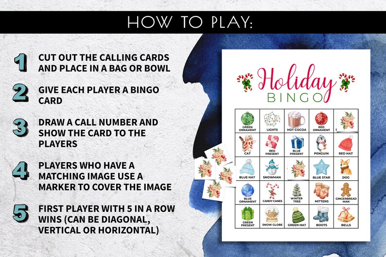 Classroom Bingo Game Holiday Activity, Winter Christmas Bingo Cards for ...